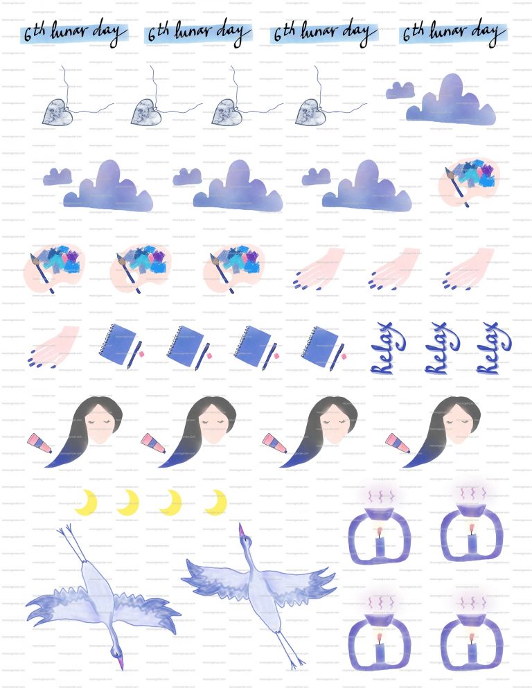 Printable Moon days themed stickers - Moon Organizer