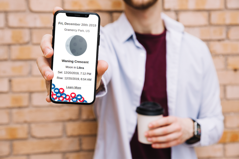 Free Moon Phase Widget for your website - Moon Organizer