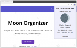 Our Moon Phase extension on the Google Chrome Webstore